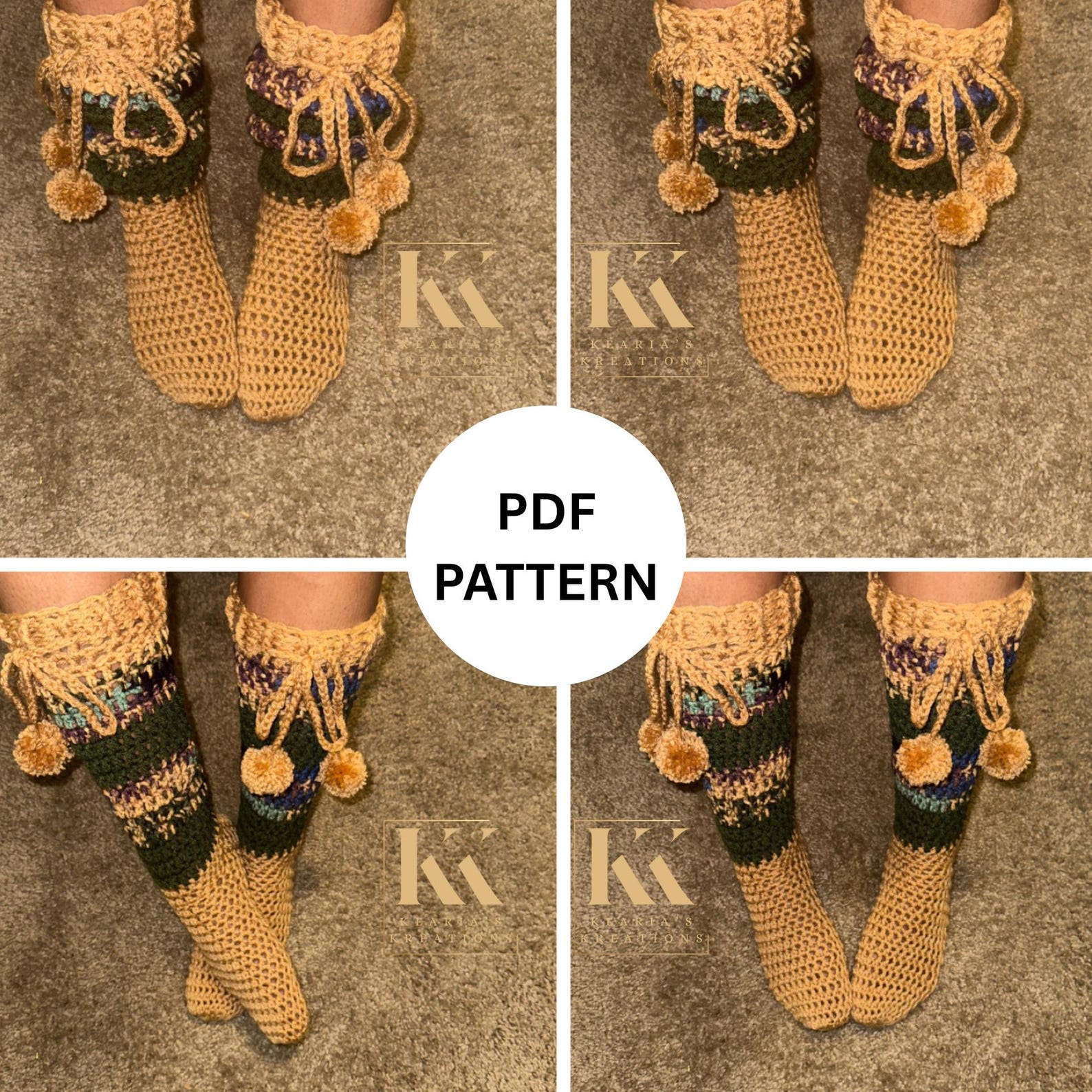 Cozy Boot Socks Crochet Pattern – Adjustable Sizes - Etsy