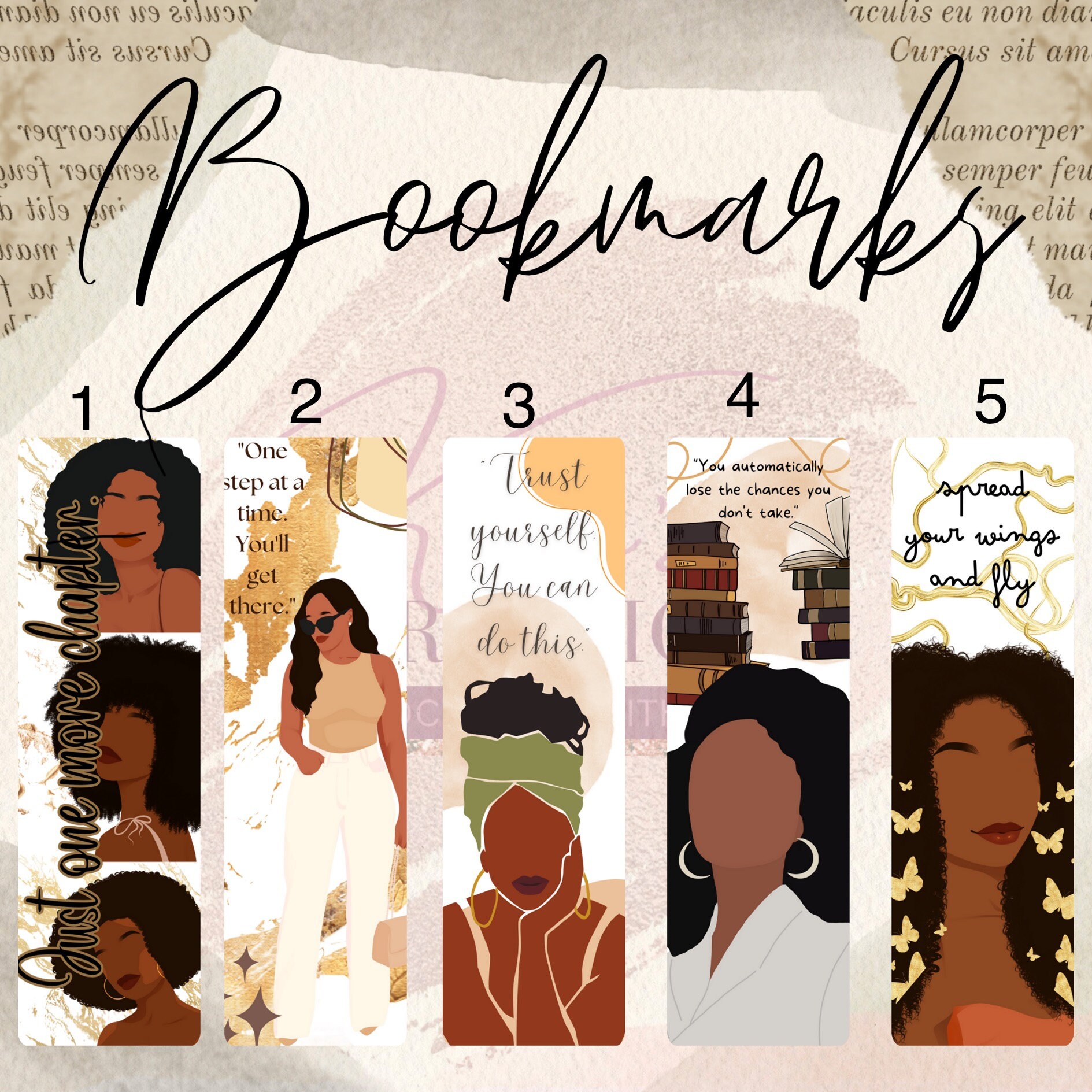 Bookmarks for Black Women Melanin Bookmarks African American Readers ...