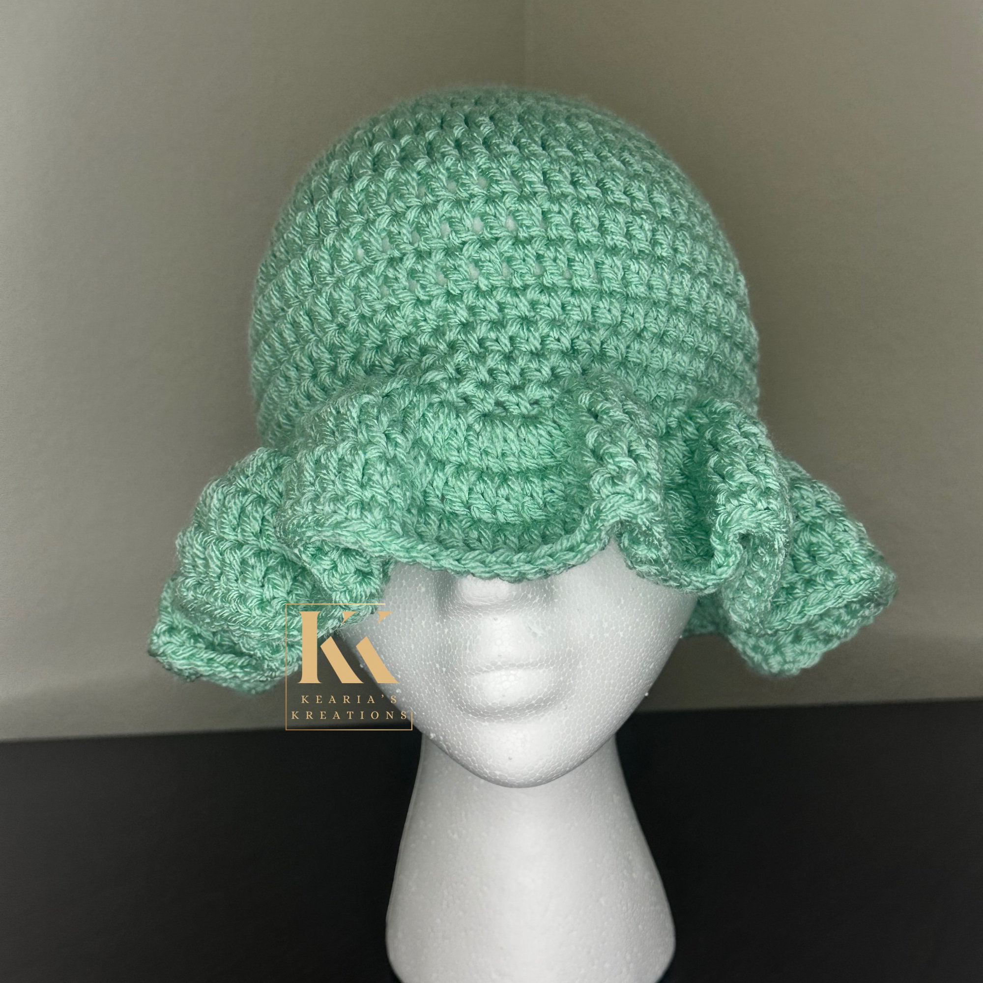 Mint Green Wavy Brim Bucket Hat Crochet Hat Crochet Wavy Bucket Hat - Etsy