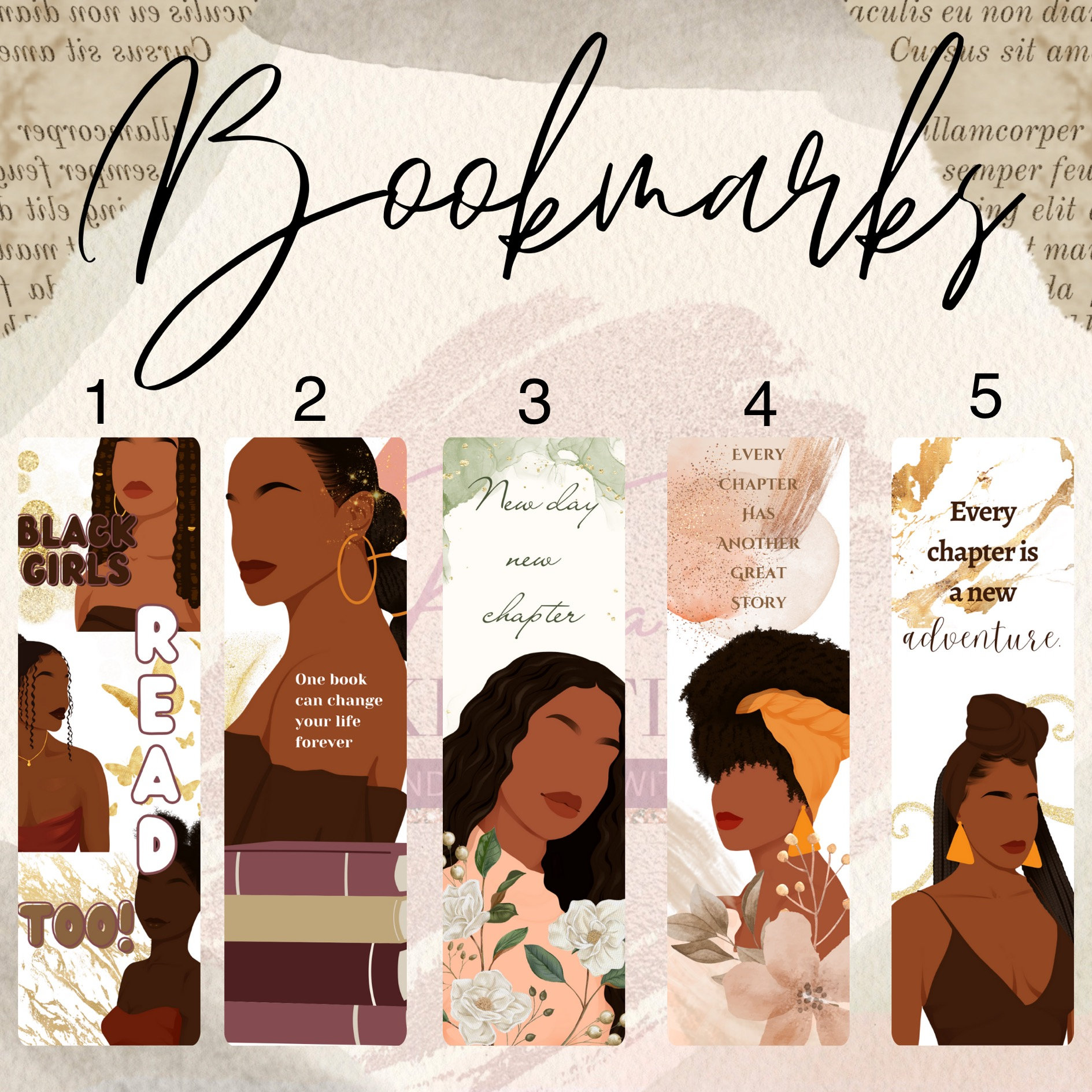 Bookmarks for Black Women Melanin Bookmarks African American Readers ...