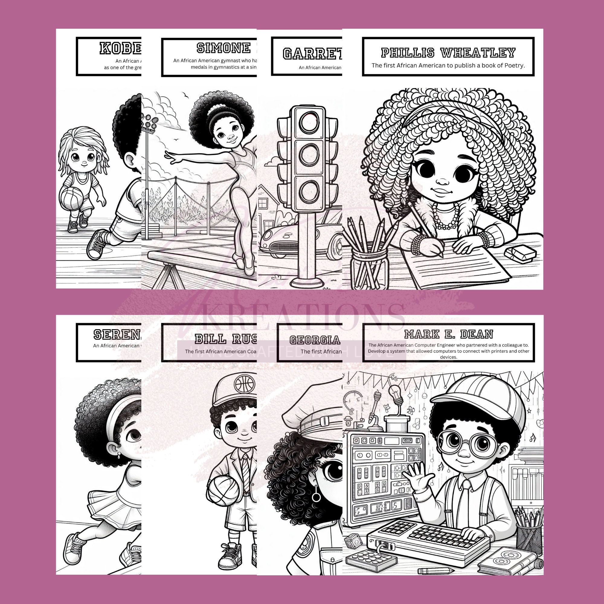 Black History Coloring Book Pages - Etsy