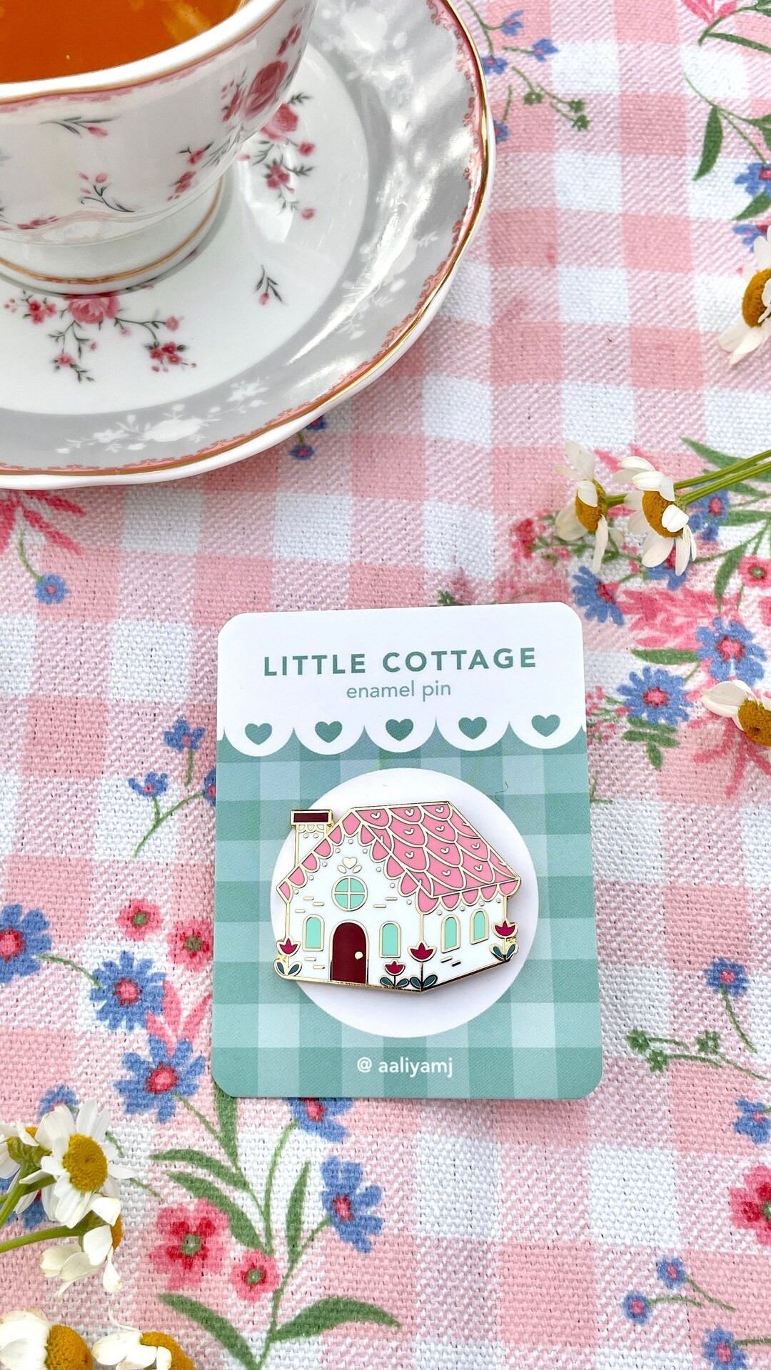 Little Cottage Enamel Pin - Etsy