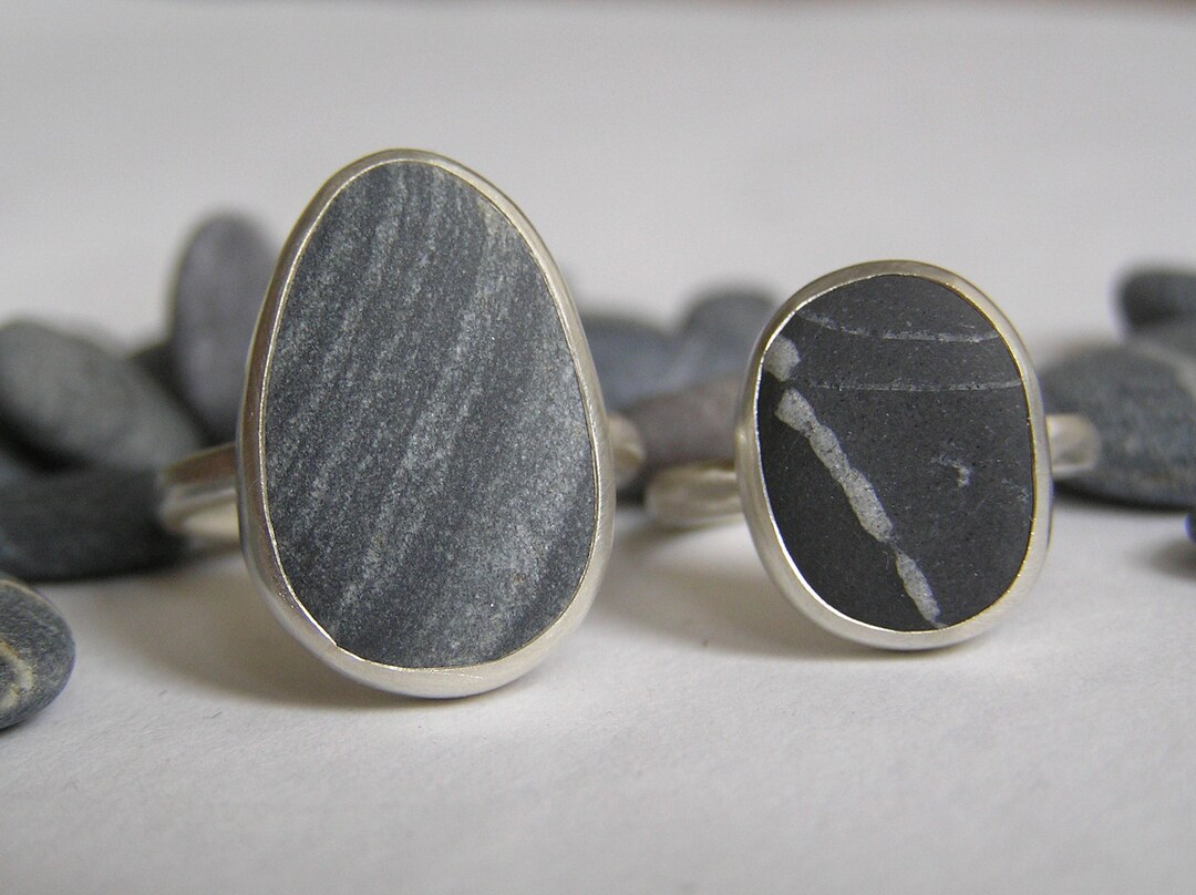 Scottish Pebble Ring Custom Made in Your Size. Handmade in Recycled ...