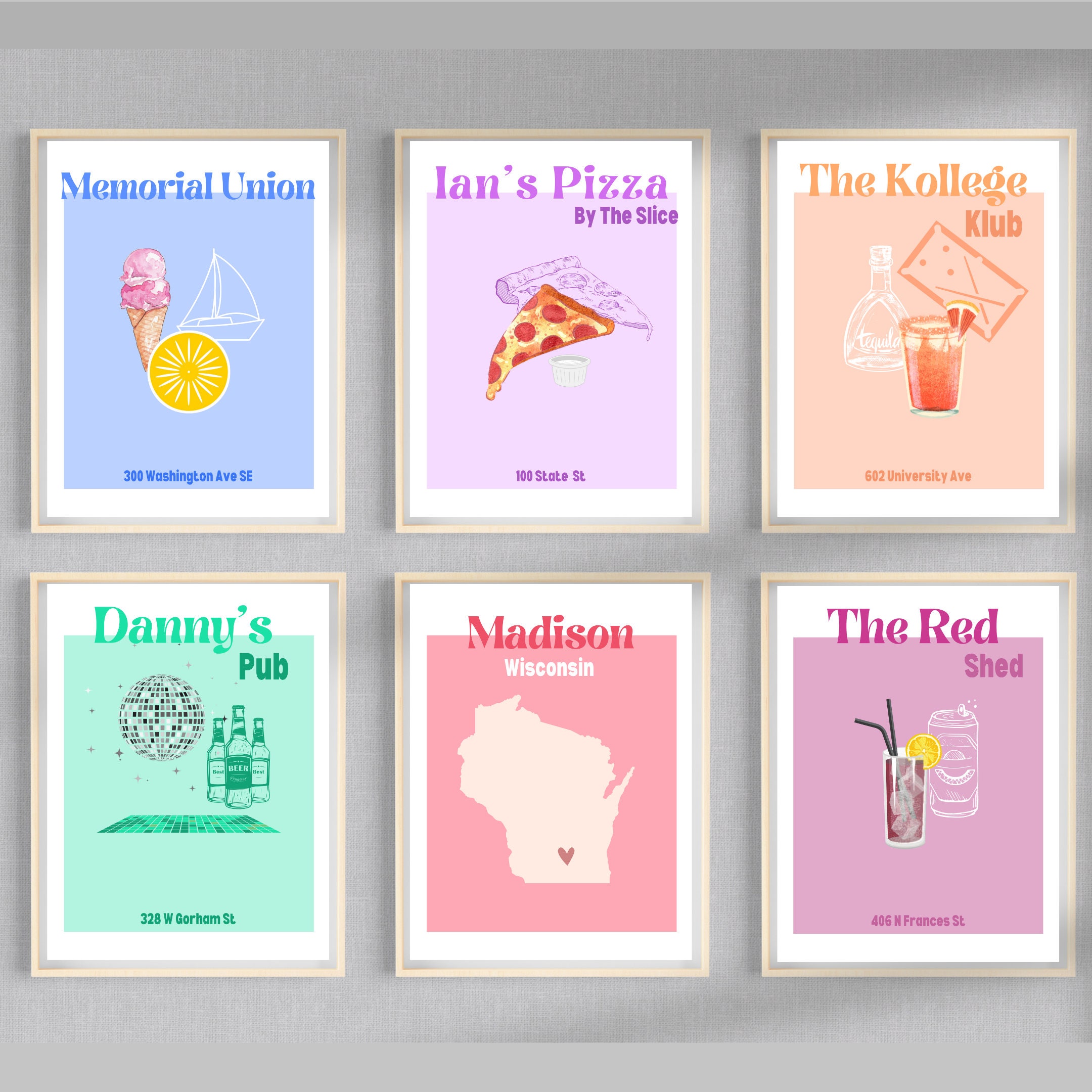 UW Madison Wall Decor Pack of 6 Wall Collage Mix & Match - Etsy