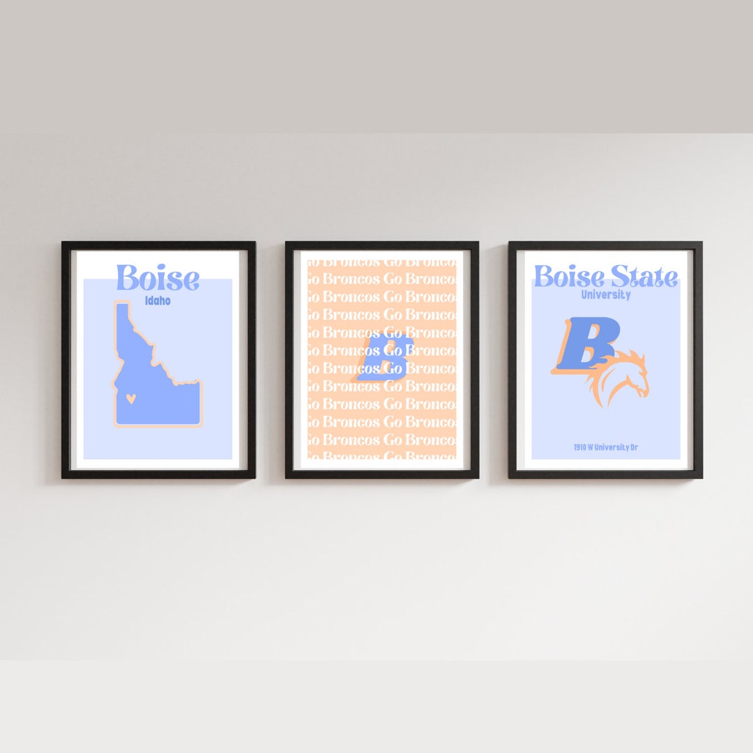Boise State University Posters, Pack of 3, Boise Broncos, Digital ...