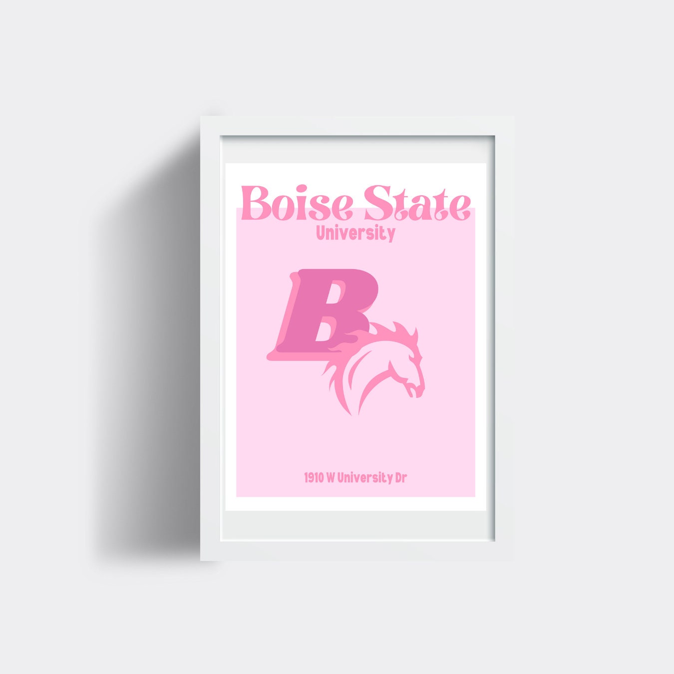 Boise State University Posters, Pack of 3, Boise Broncos, Pink ...