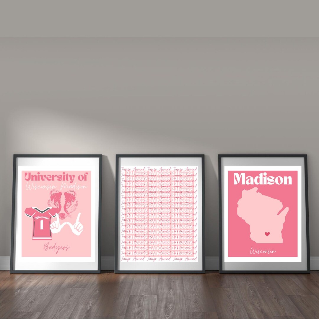 University of Wisconsin-madison, Badgers, Posters, Pack of 3, Digital ...