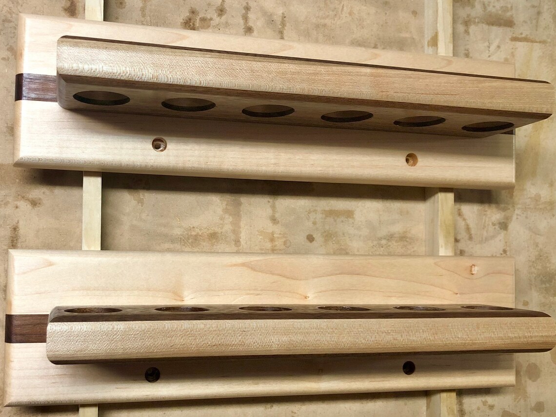 Pool Cue Rack Maple and Walnut Multiple Sizes Premium | Etsy