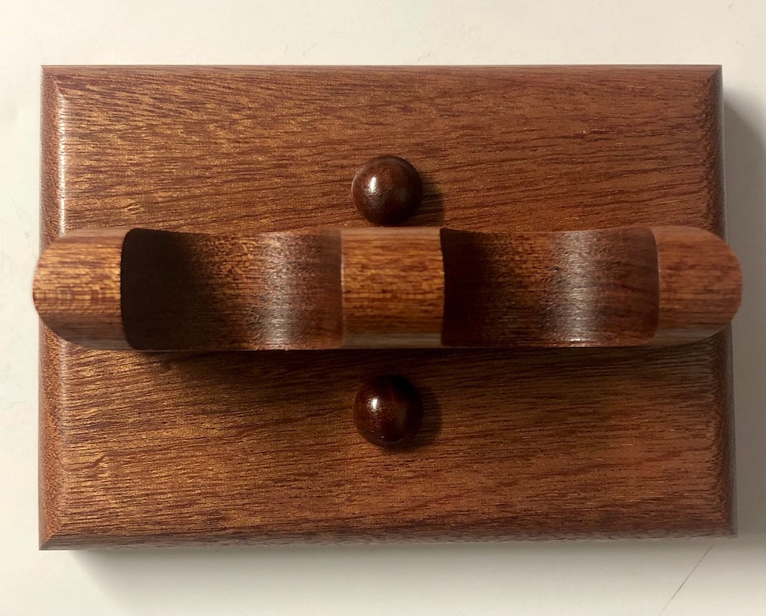 Wood Pool Cue Rest - Wall Mount - Multiple Wood Options - Billiard Cue ...