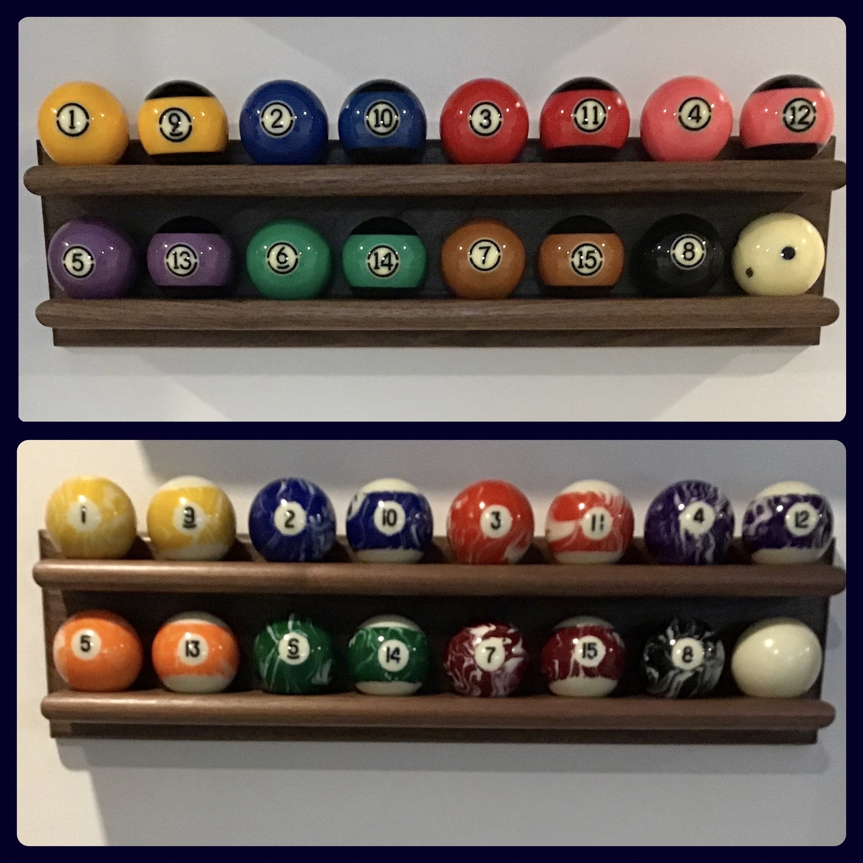 Pool ball storage shelf / billiard ball rack - wall mount - premium ...