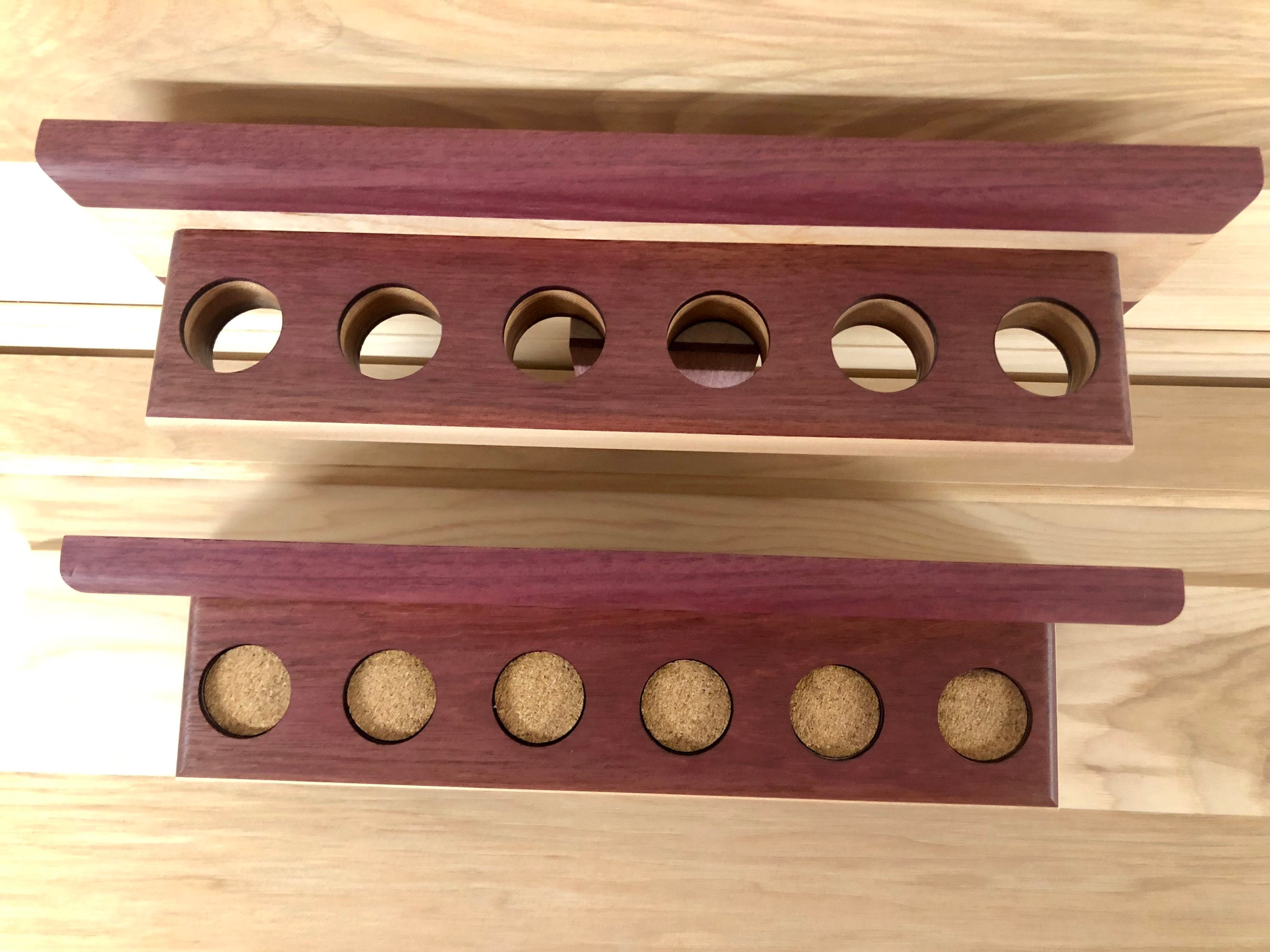 Pool cue rack maple and purpleheart multiple sizes 2 | Etsy