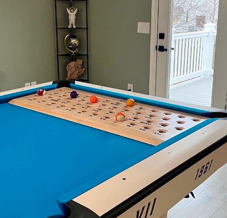 Pool Keno Board - Solid Wood Species - Engraved and Epoxy Numbers ...