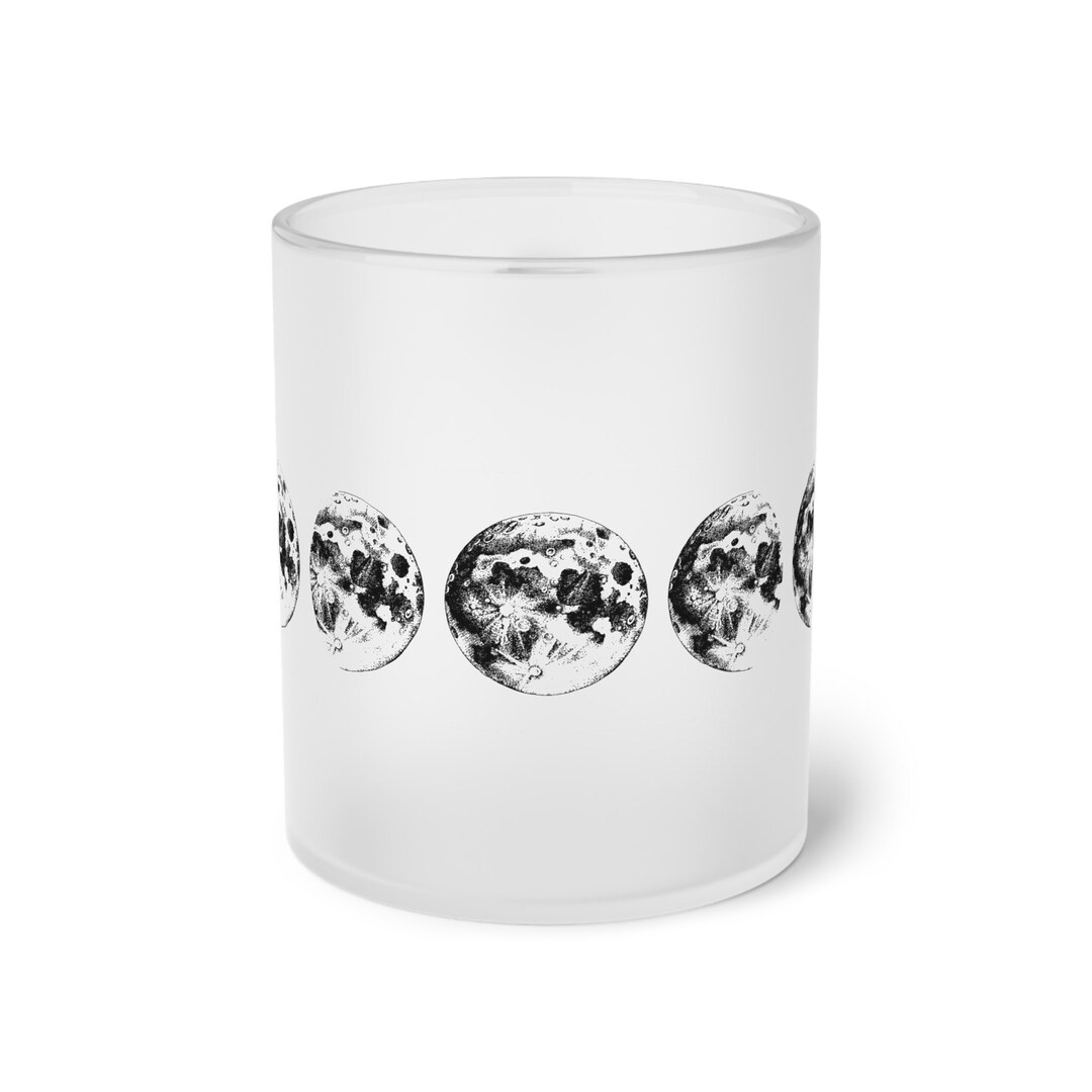 Moon Phases Frosted Glass Mug - Etsy