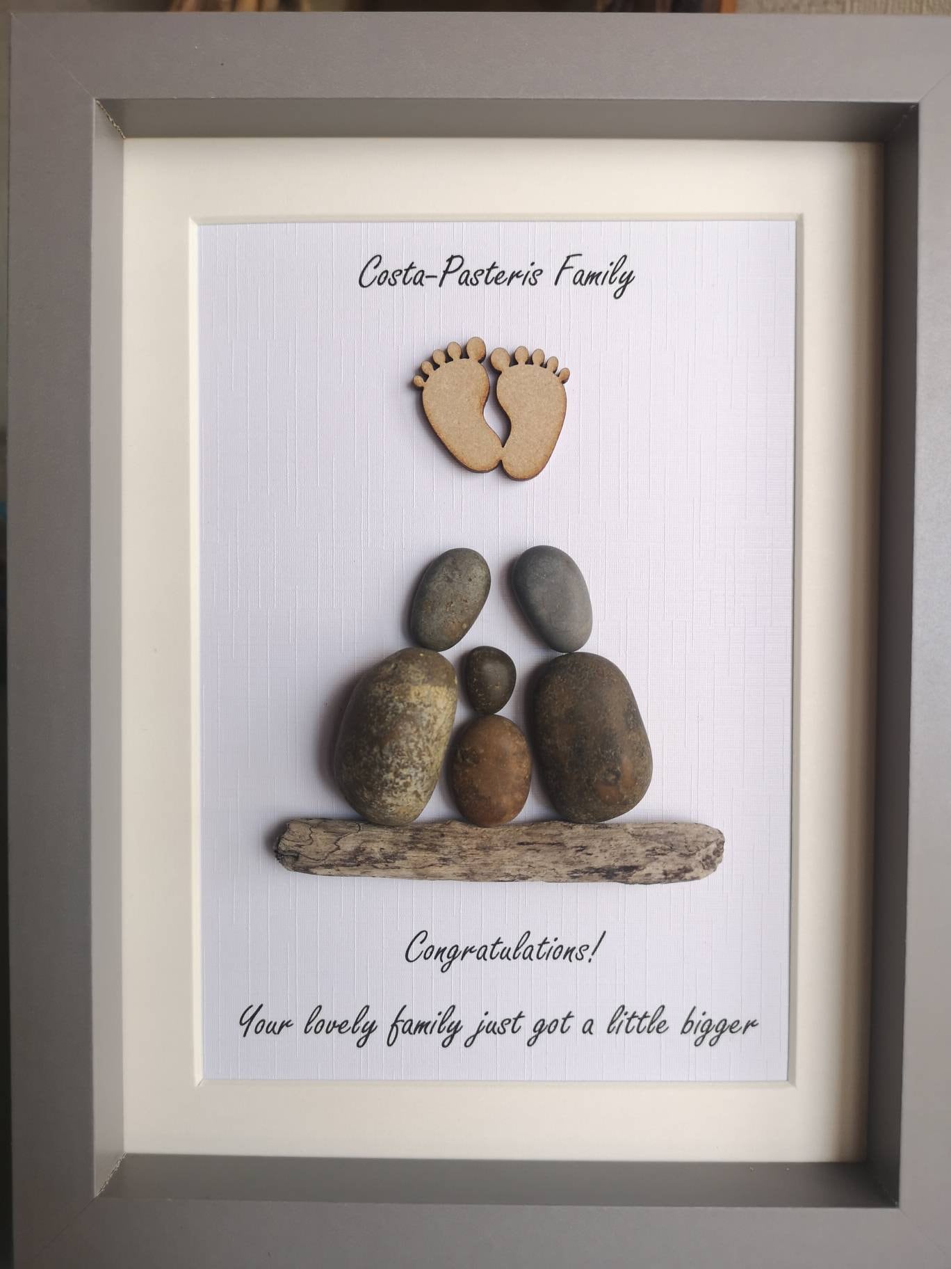 New Baby Pebble Art, and Then There Were Three, Baby Shower Gift. - Etsy UK