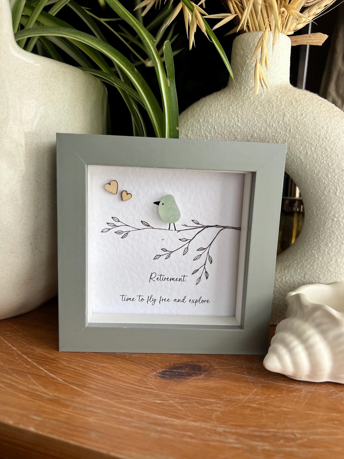 Retirement Sea Glass Birds Art. Coastal Gift, Gift for Them, Quirky ...