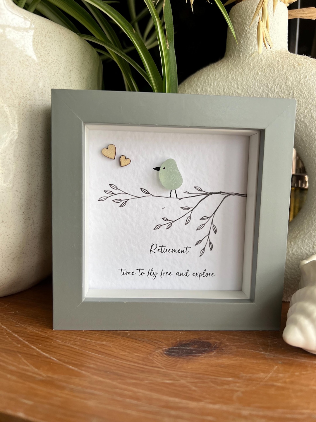 Retirement Sea Glass Birds Art. Coastal Gift, Gift for Them, Quirky ...