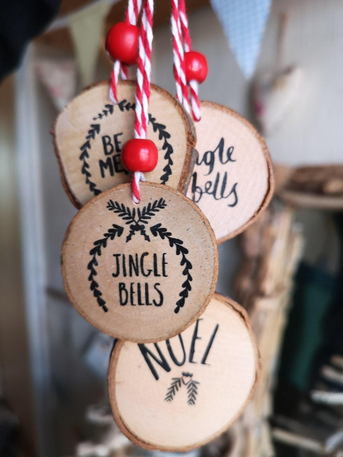 Christmas Tree decorations/ wooden hanging decorations | Etsy