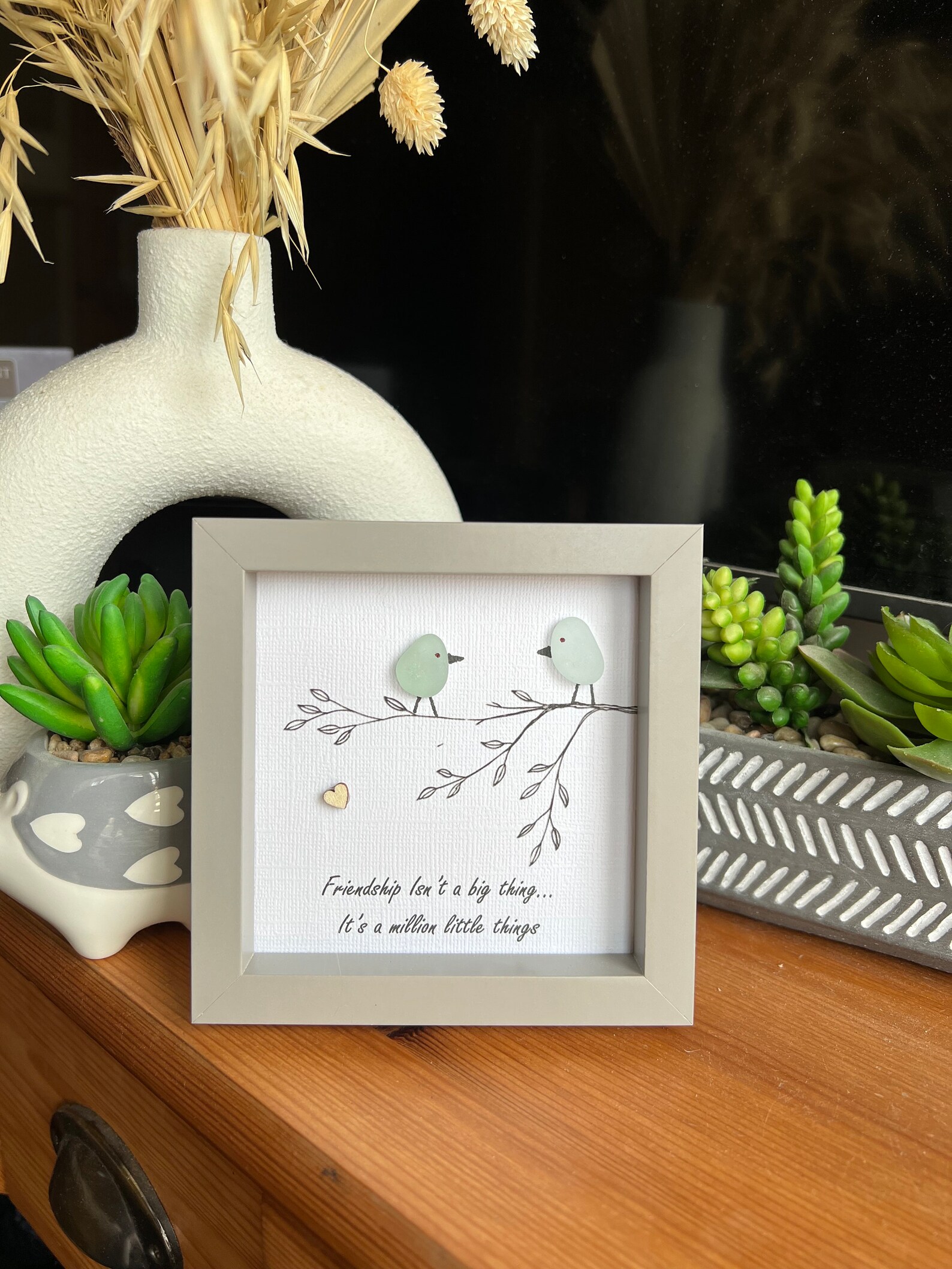 Best Friends Birds Personalised Sea Glass Art. the Million Little ...