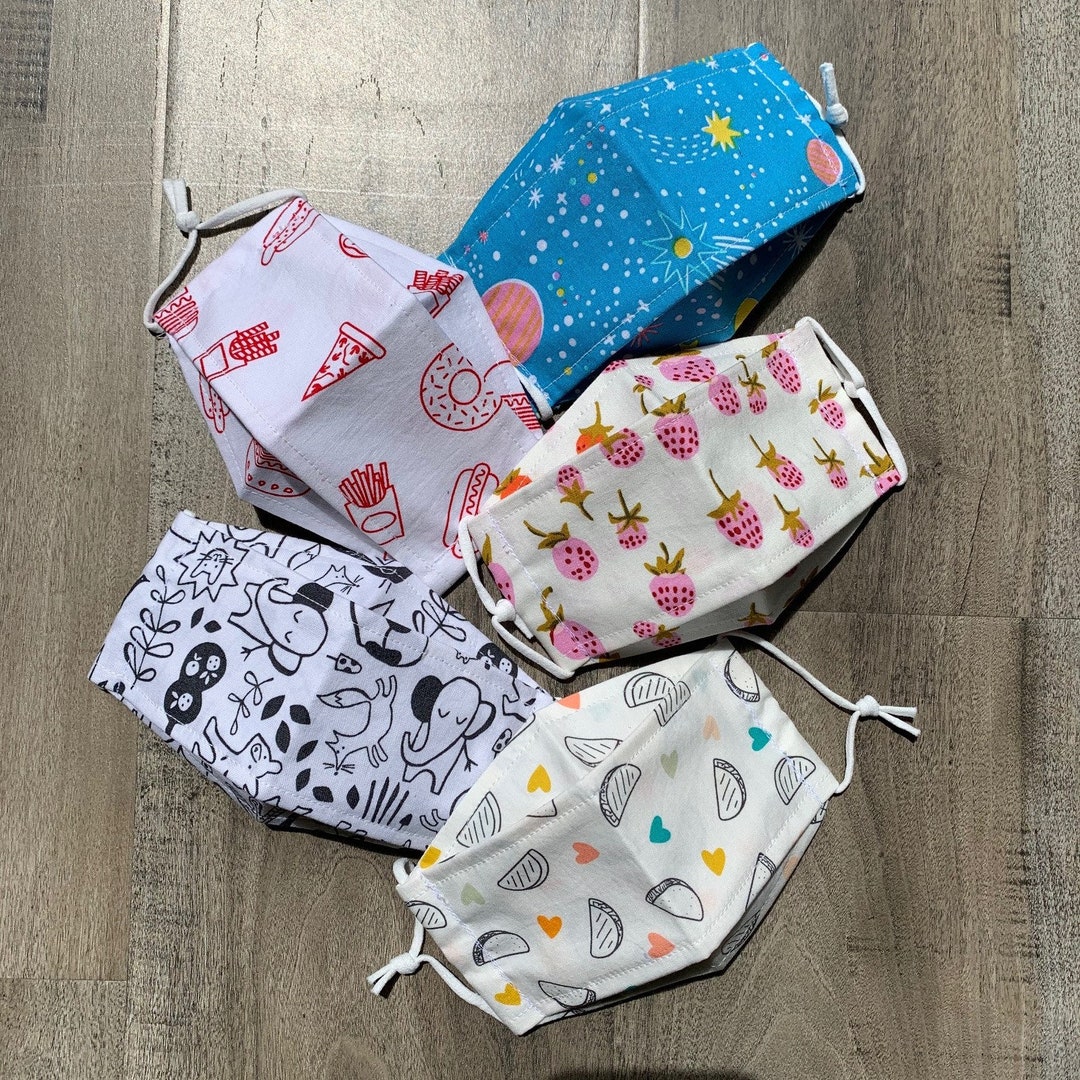 Kids 3D Face Masks | 3 Layers of High Quality 100% Cotton Fabrics ...