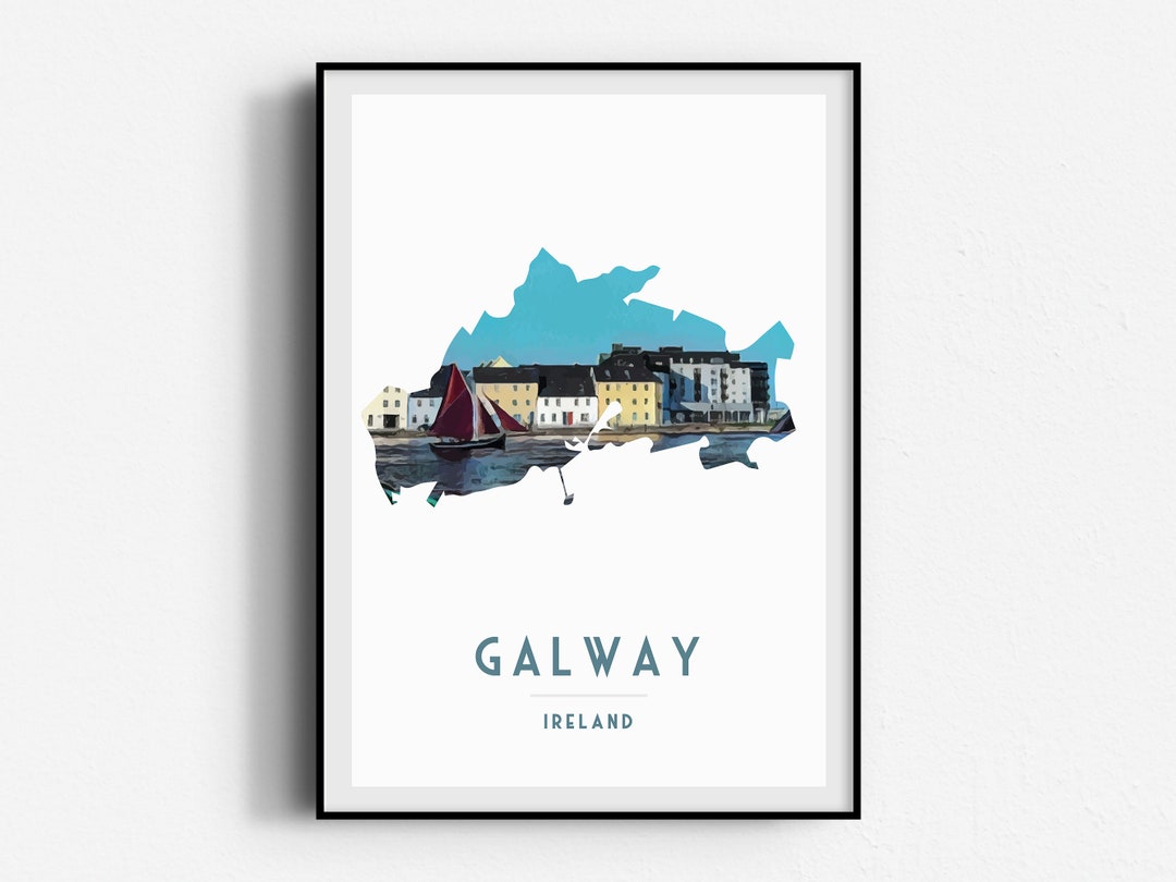 Galway Gaillimh Waterfront Hookers Travel Poster, Wall Art, UNFRAMED ...