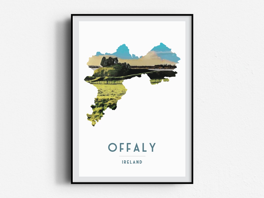 Offaly Uíbh Fhailí Clonmacnoise Castle Travel Poster, Wall Art ...