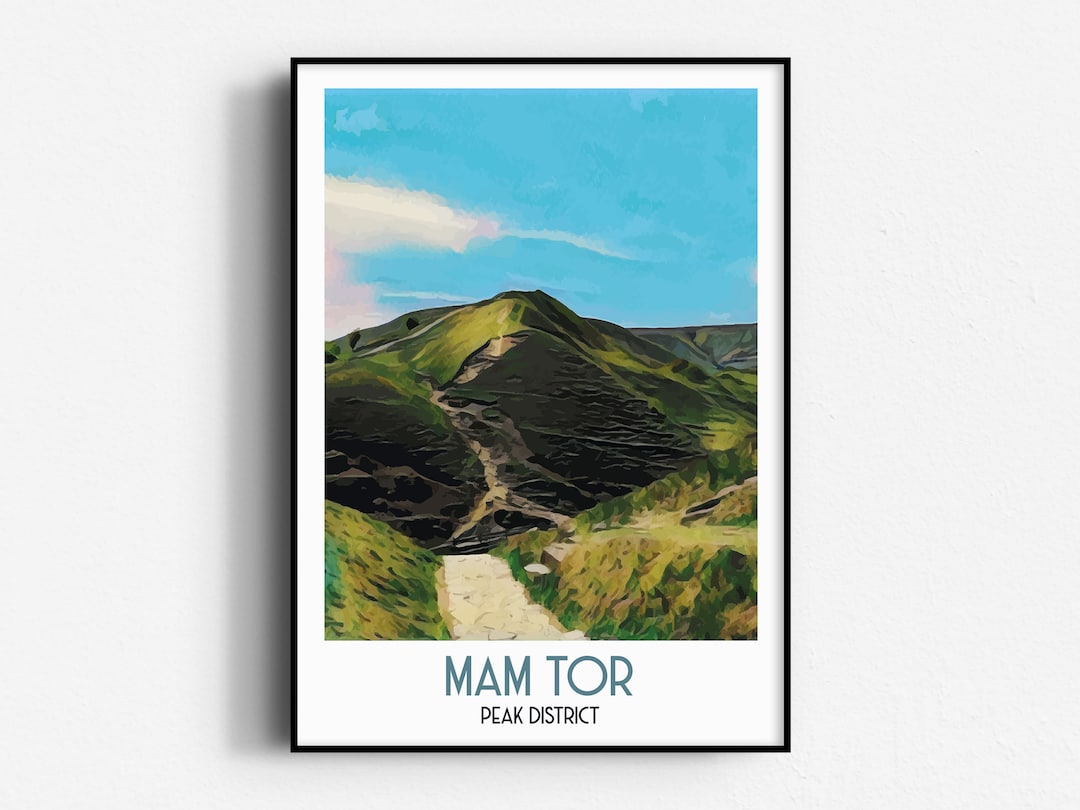 Mam Tor Travel Poster, Wall Art, UNFRAMED, England - Etsy