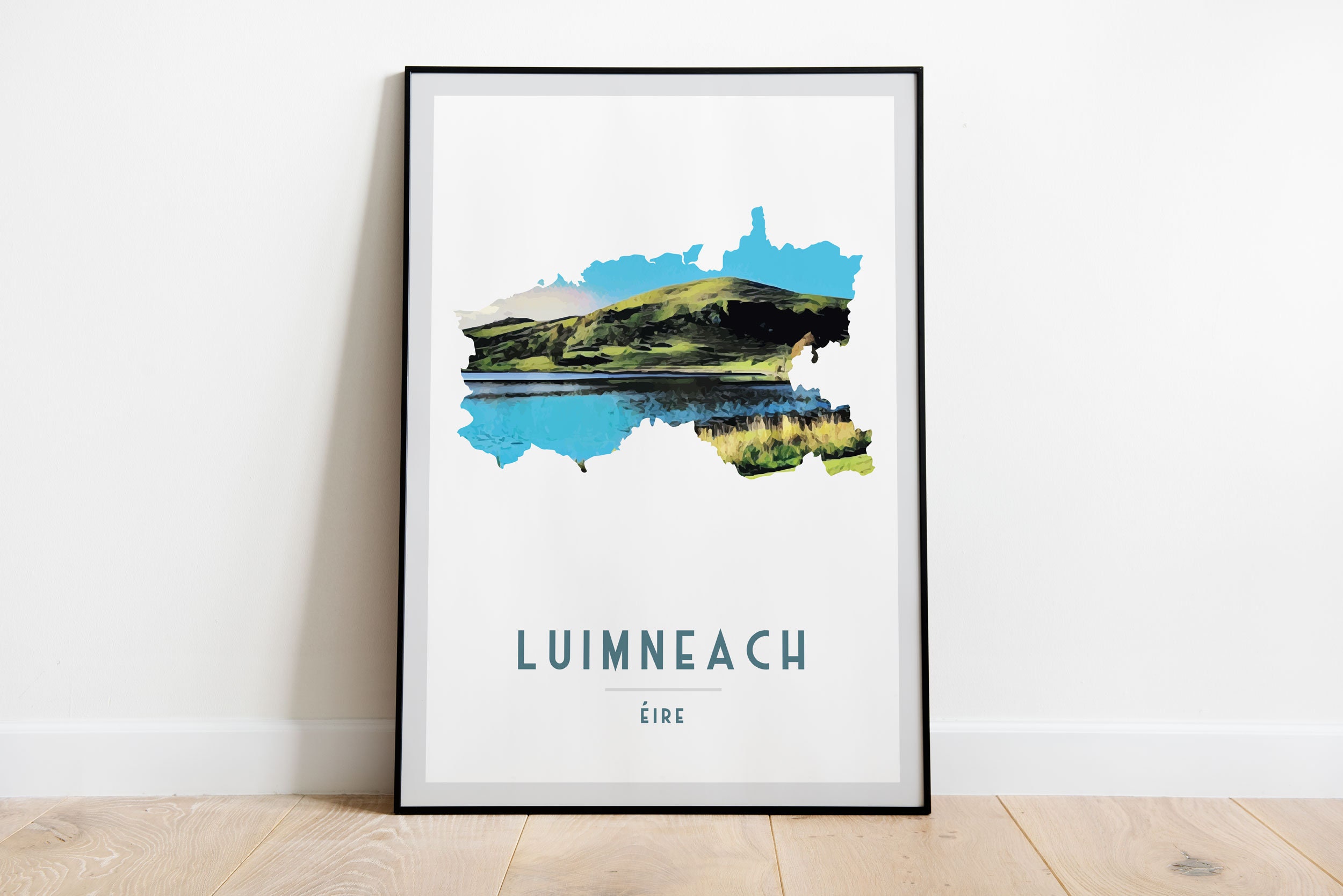 Limerick Luimneach Lough Gur Travel Poster, Wall Art, UNFRAMED, Ireland ...