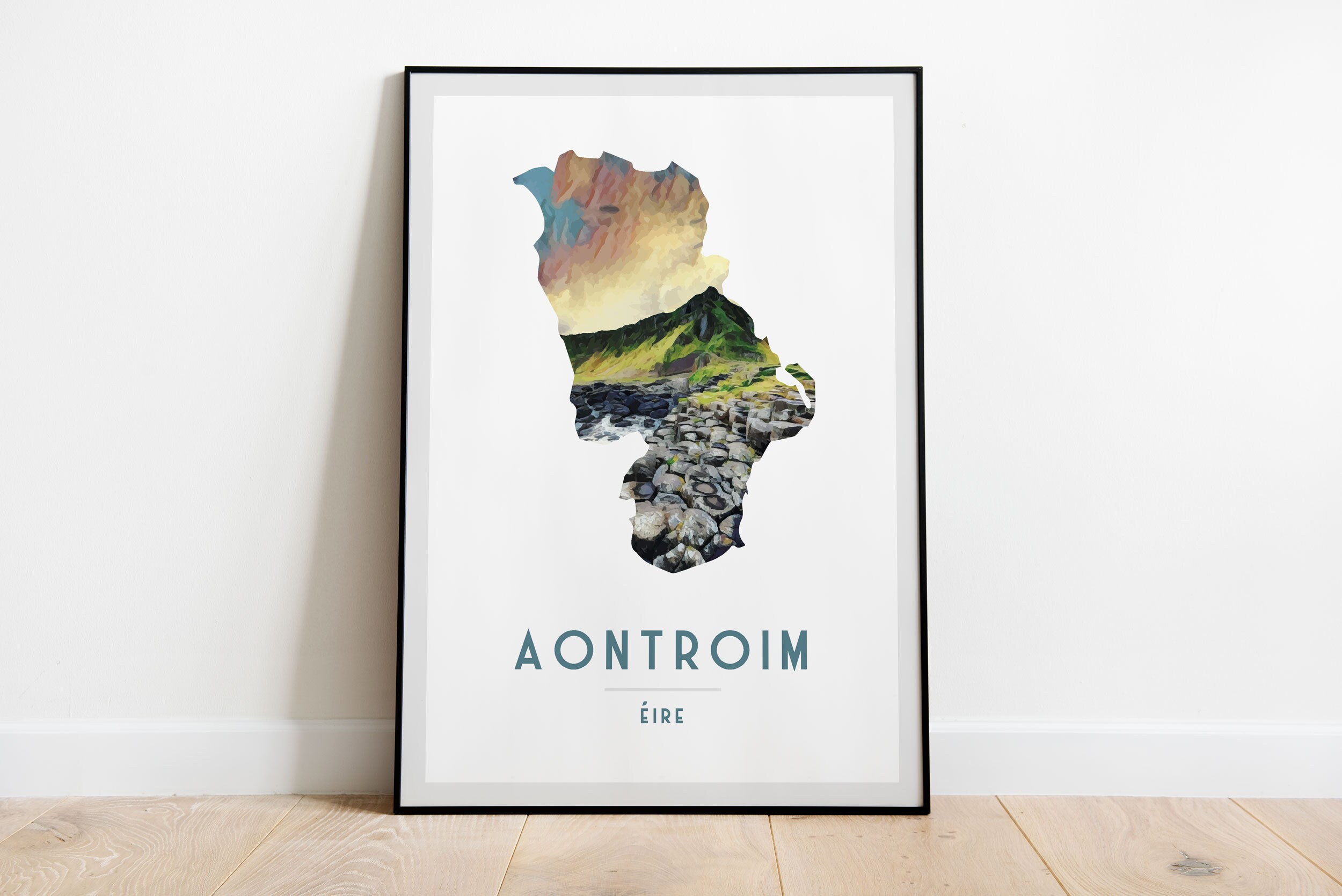 Antrim Aontroim Giant's Causeway Travel Poster, Wall Art, UNFRAMED ...