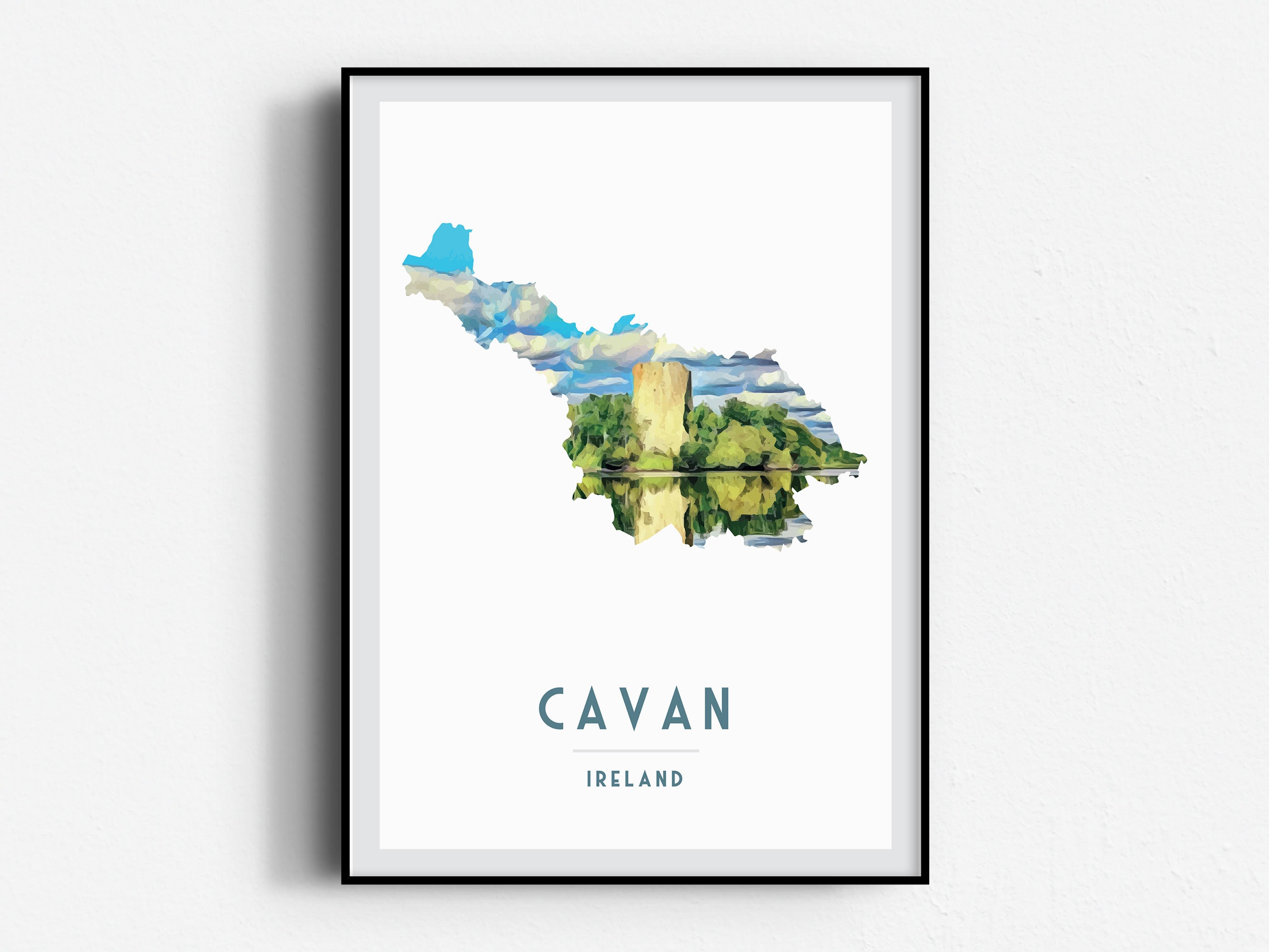 Prints Art & Collectibles Wall Art Cavan Travel Poster Irish Landscape ...