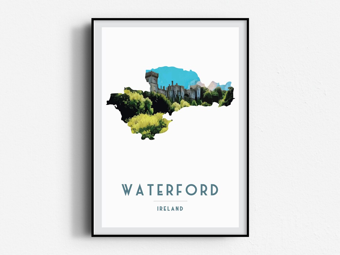 Waterford Port Láirge Lismore Castle Travel Poster, Wall Art, UNFRAMED ...