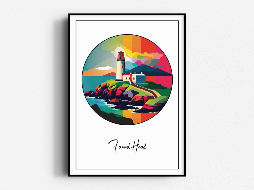 Fanad Head Lighthouse Colour Print, Wall Art, UNFRAMED, Ireland, County ...