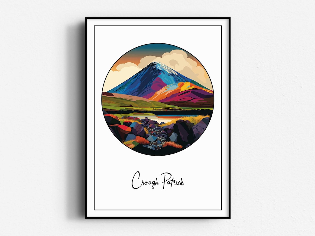 Croagh Patrick Colour Print, Wall Art, UNFRAMED, Ireland, County Mayo ...