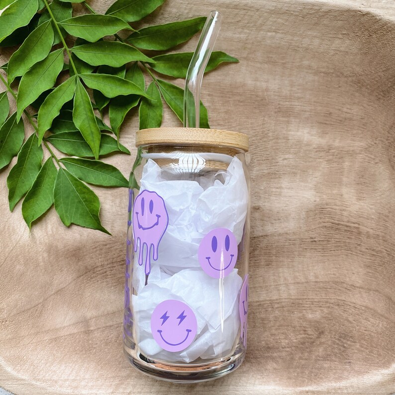 Smile Face Beer Can Glass Super Smile Beer Can Glass Happy - Etsy