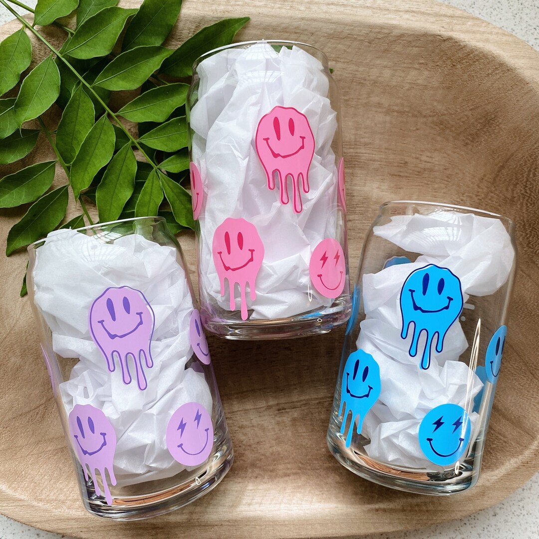 Smile Face Beer Can Glass Super Smile Beer Can Glass Happy - Etsy