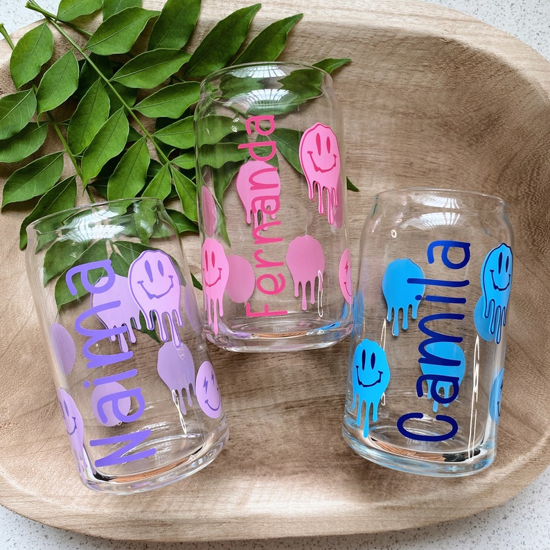 Smile Face Beer Can Glass Super Smile Beer Can Glass Happy - Etsy