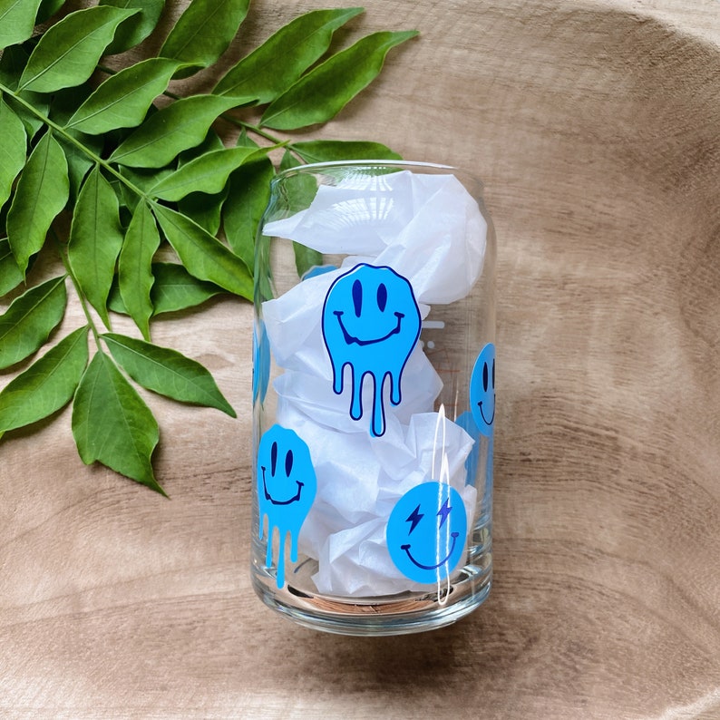 Smile Face Beer Can Glass Super Smile Beer Can Glass Happy - Etsy