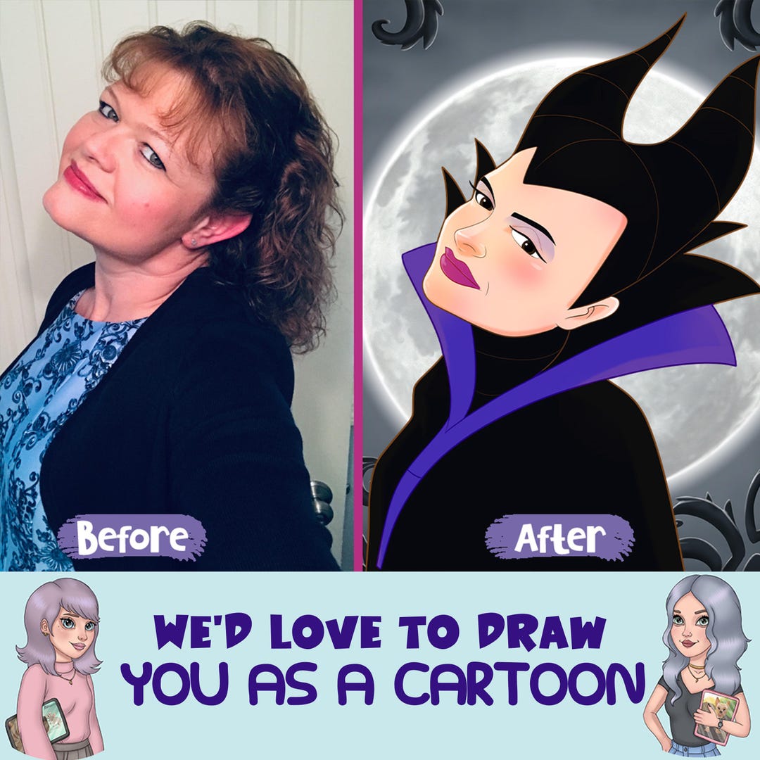 Custom Witch Portrait Maleficent Custom Portrait for Birthday Evil ...