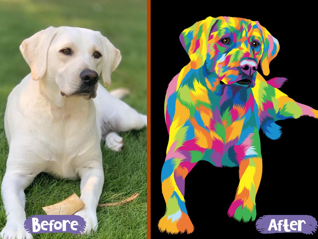 Pop Art Pet Portrait, Custom Pet Pop Art, Pop Art Dog Portrait, Pet Pop ...