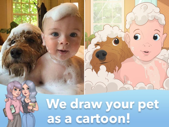 Custom Cartoon Portrait Pet Disneyfication Turn Your Pet - Etsy