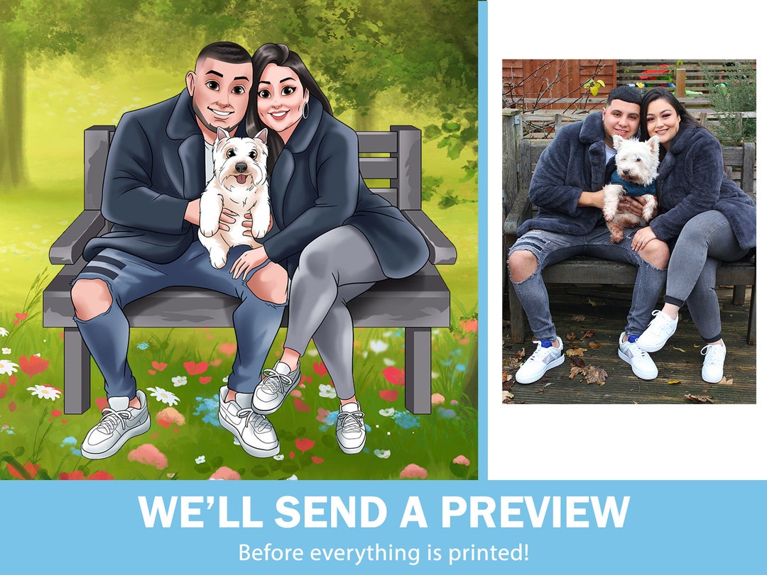 Custom Couple Drawings Custom Cartoon Custom Portrait Ideal Gift ...