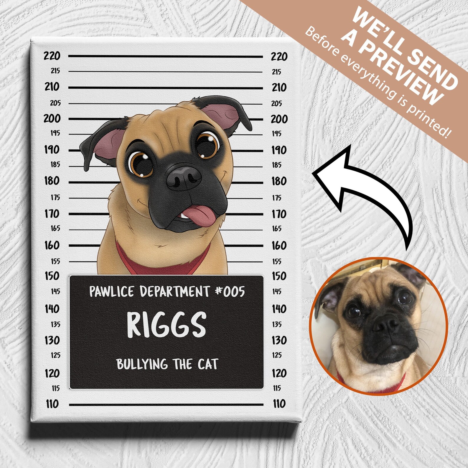 Custom Pet Mugshot Portrait Wanted Poster Funny Pet Lover Gift - Etsy