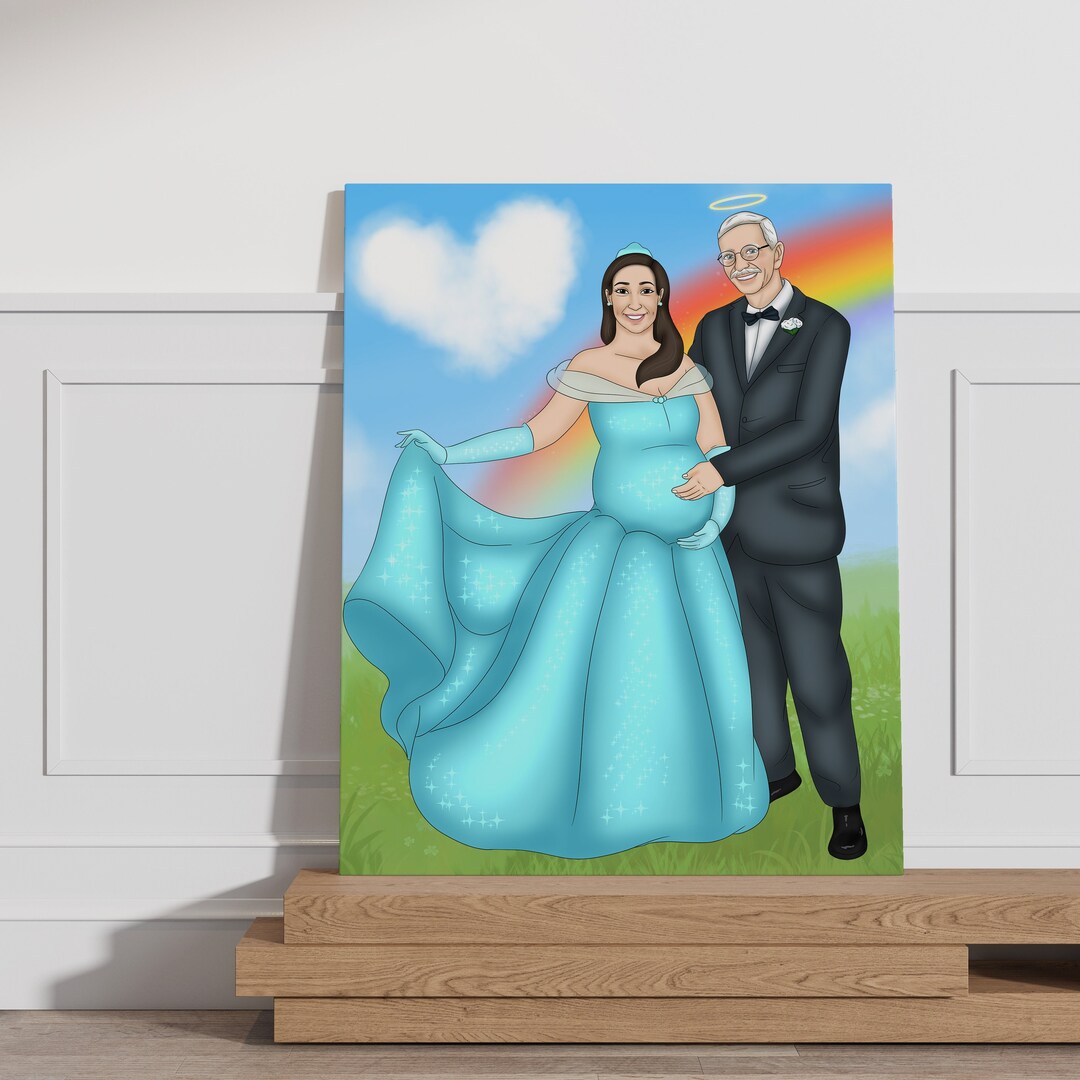 Father of the Bride Gift, Custom Bride and Father Portrait Art Custom ...
