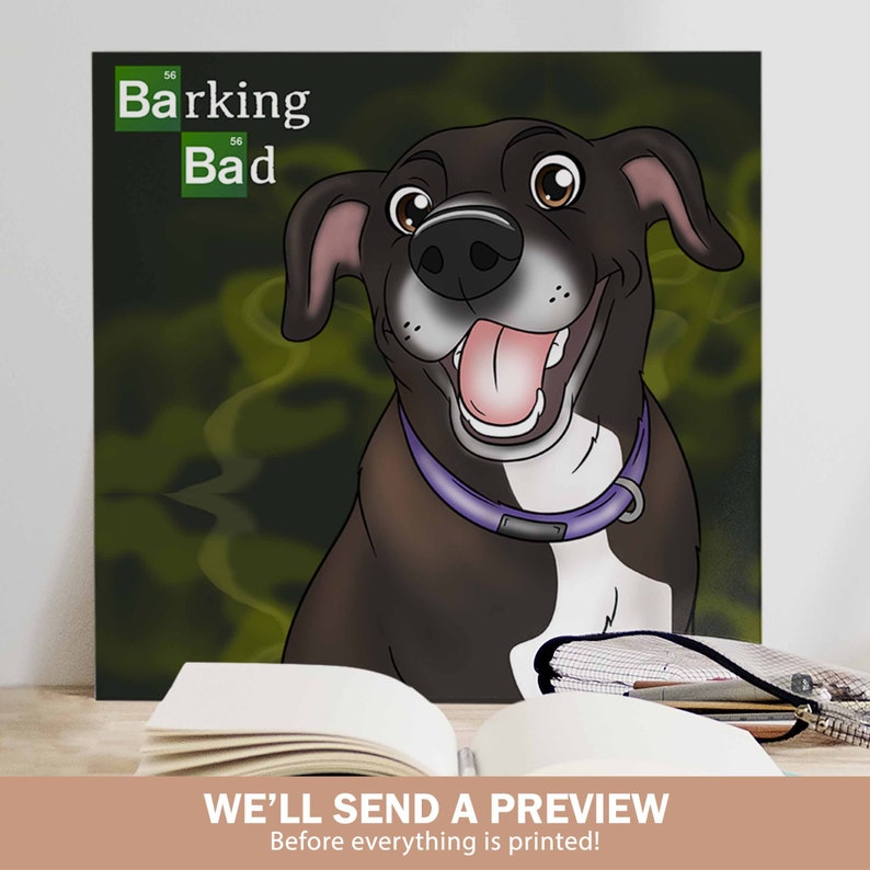 Breaking Bad Inspired Barking Bad Dog Custom Dog Portrait | Etsy