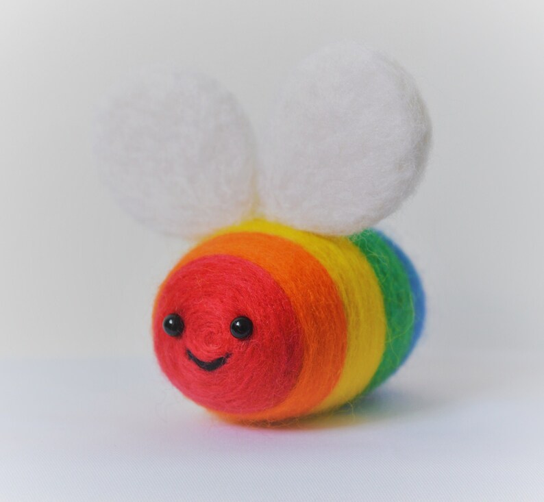 Jazzy Rainbow Bee, Handmade Felt Bee, Pride, NHS, Colourful Bee, Bumble ...