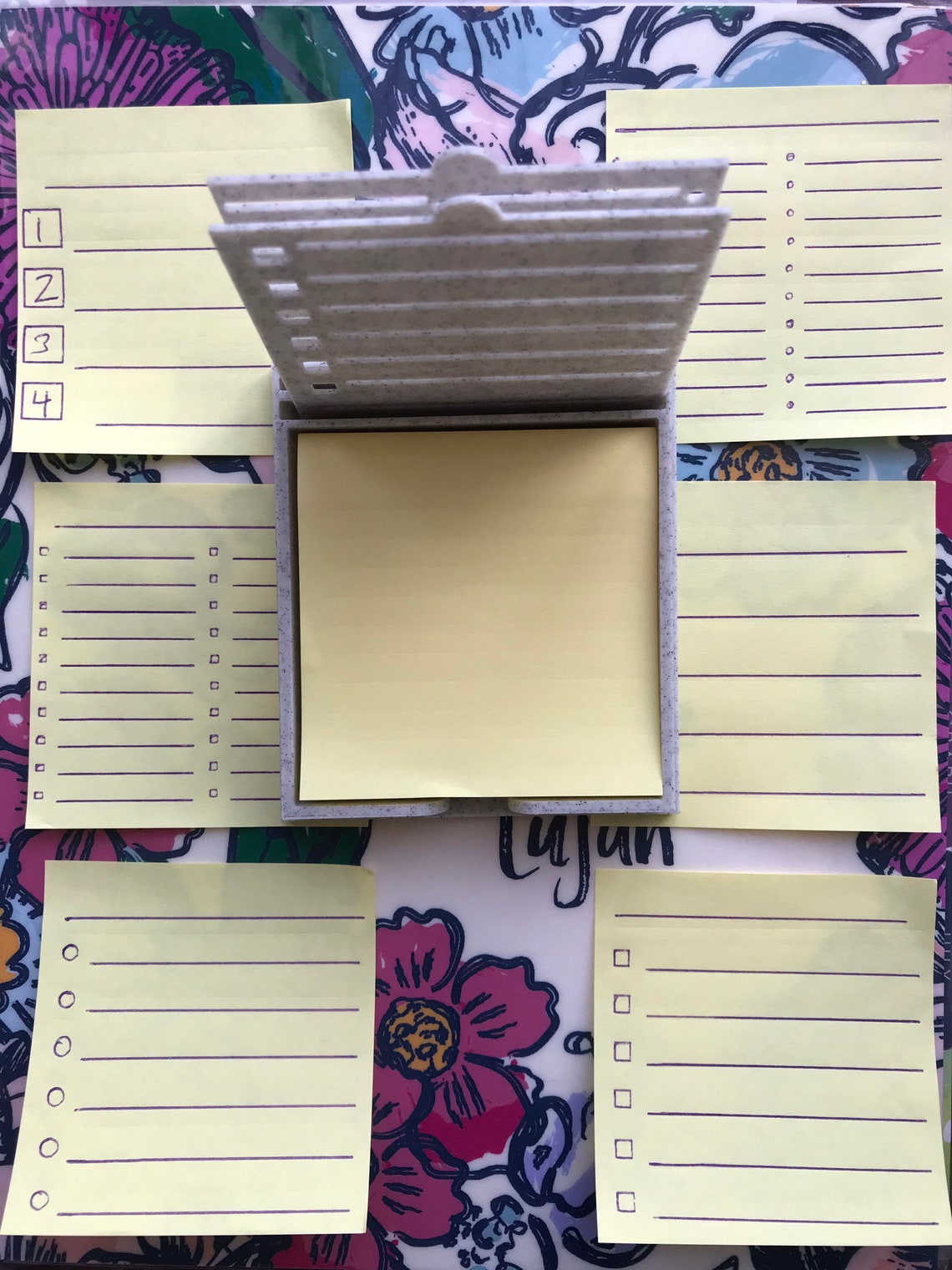 Sticky Note Stencils With Holder/3x3 Sticky Note Holder/desk - Etsy