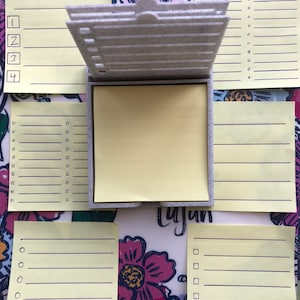 Sticky Note Stencils With Holder/3x3 Sticky Note Holder/desk Organizer ...