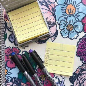 Sticky Note Stencils With Holder/3x3 Sticky Note Holder/desk Organizer ...