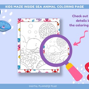 Printable Mazes for Kids With Solutions, Sea Animals Coloring Pages ...