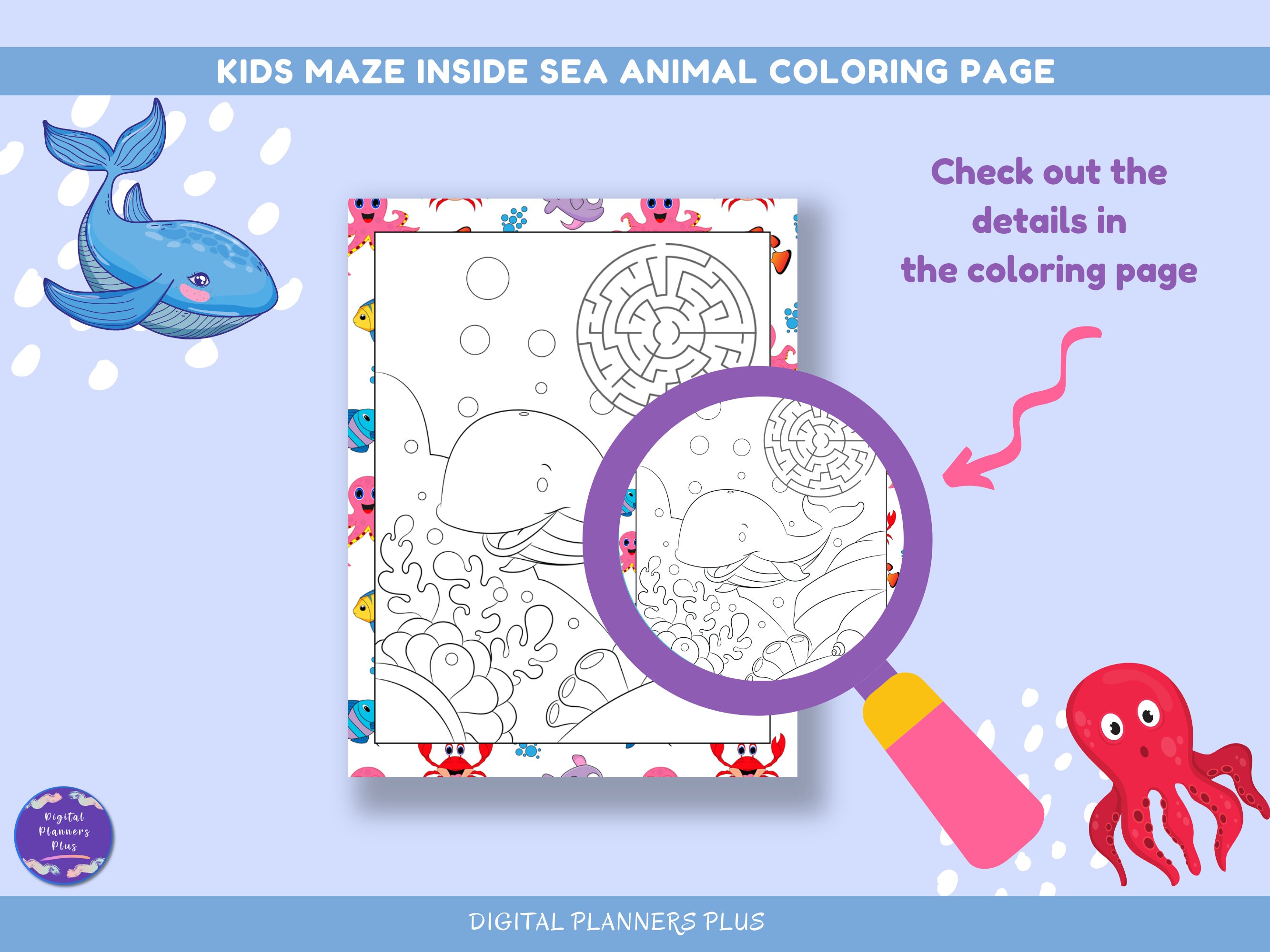 Printable Mazes for Kids With Solutions, Sea Animals Coloring Pages ...
