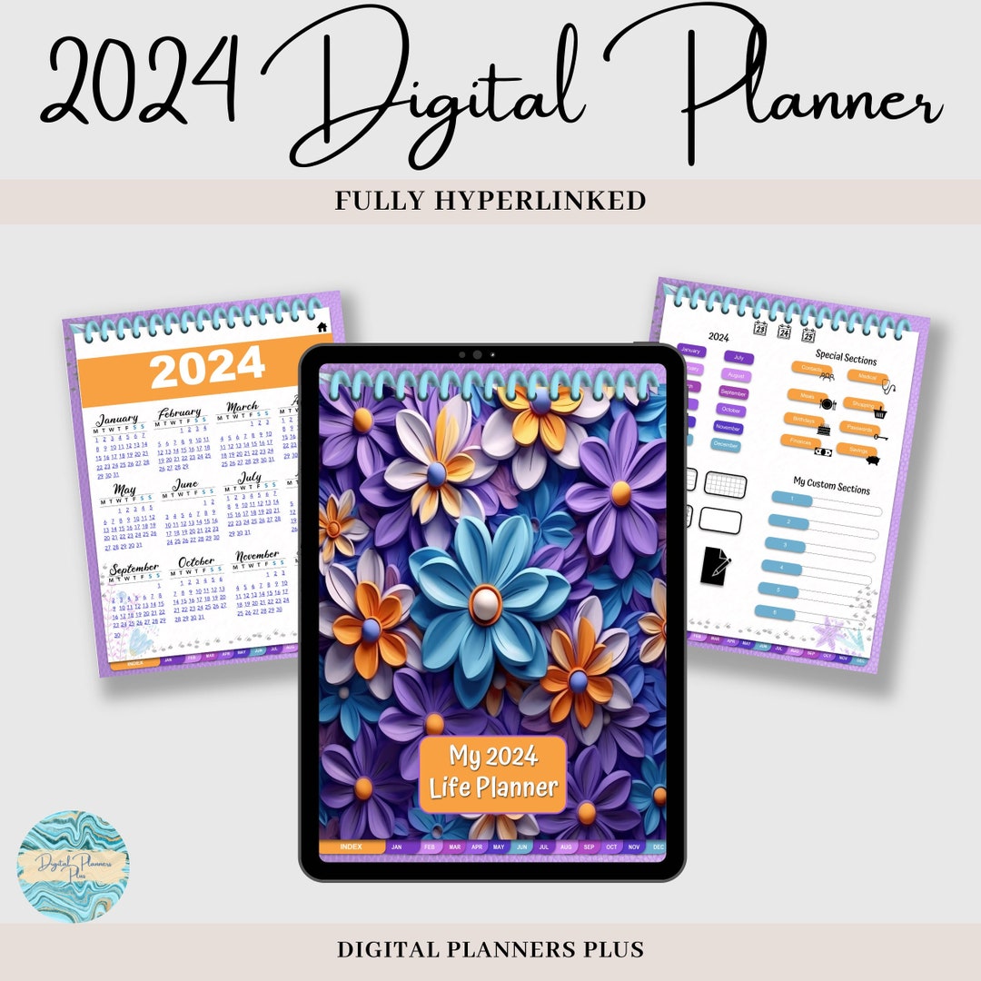 2024 Dated Digital Life Planner for Goodnotes, Notability, Noteshelf ...